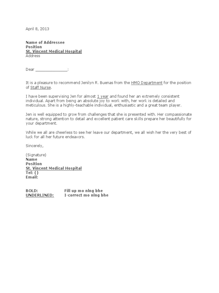 Recommendation For Transfer Letter Sample | PDF