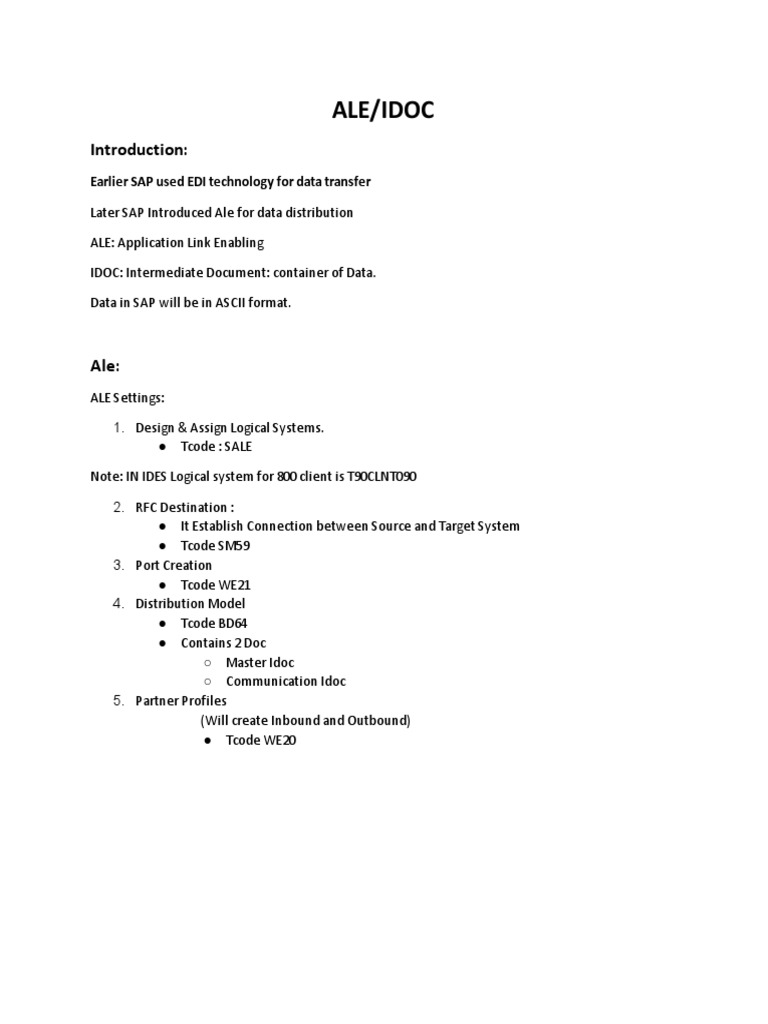 IDOC | PDF | Port (Computer Networking) | Electronic Data Interchange