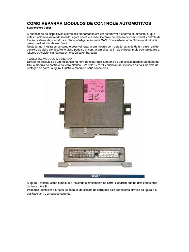 Como Reparar Módulos de Controle Automotivos | PDF | Eletrônicos | Rede ...