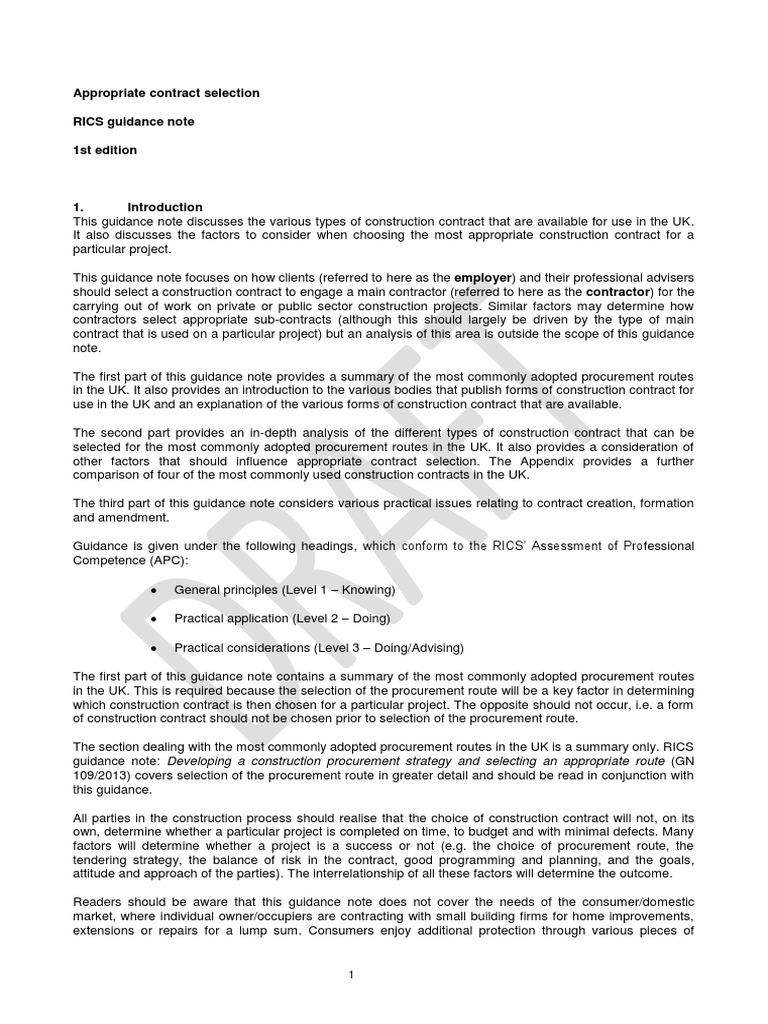 Appropriate Contract Selection | PDF | Construction Management | Public ...