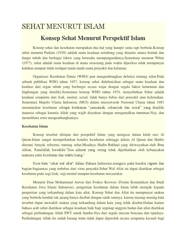 Sehat Menurut Islam | PDF
