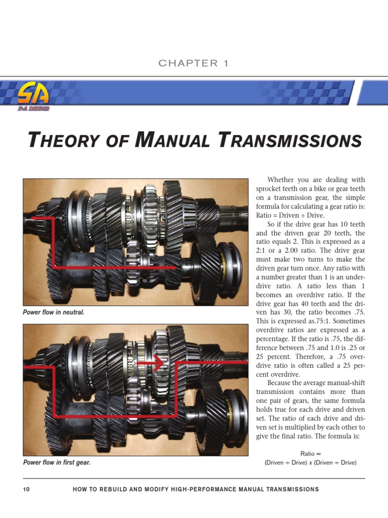 Theory Of Manual Transmissions Pdf Transmission Mechanics Gear