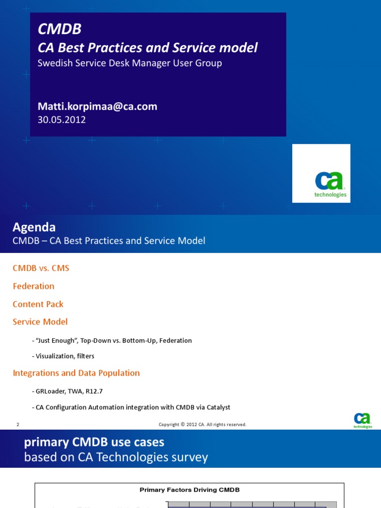 120530 1 Cmdb Best Practices And Service Model Pdf Itil Databases