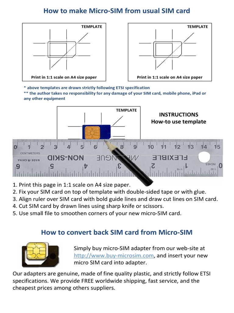 DIY Micro-SIM Conversion Guide | PDF | Business | Finance & Money ...