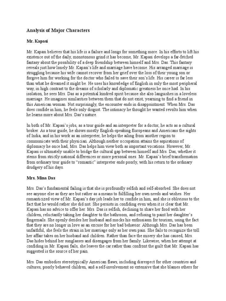 Analysis of Interpreter of Maladies | PDF | Camera