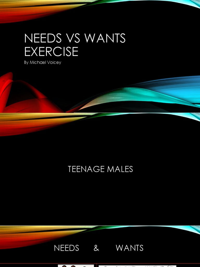 Needs vs Wants for All Ages | PDF
