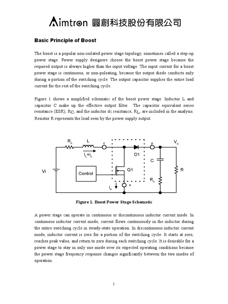 Boost Power Stage Operation Explained | PDF | Science & Mathematics