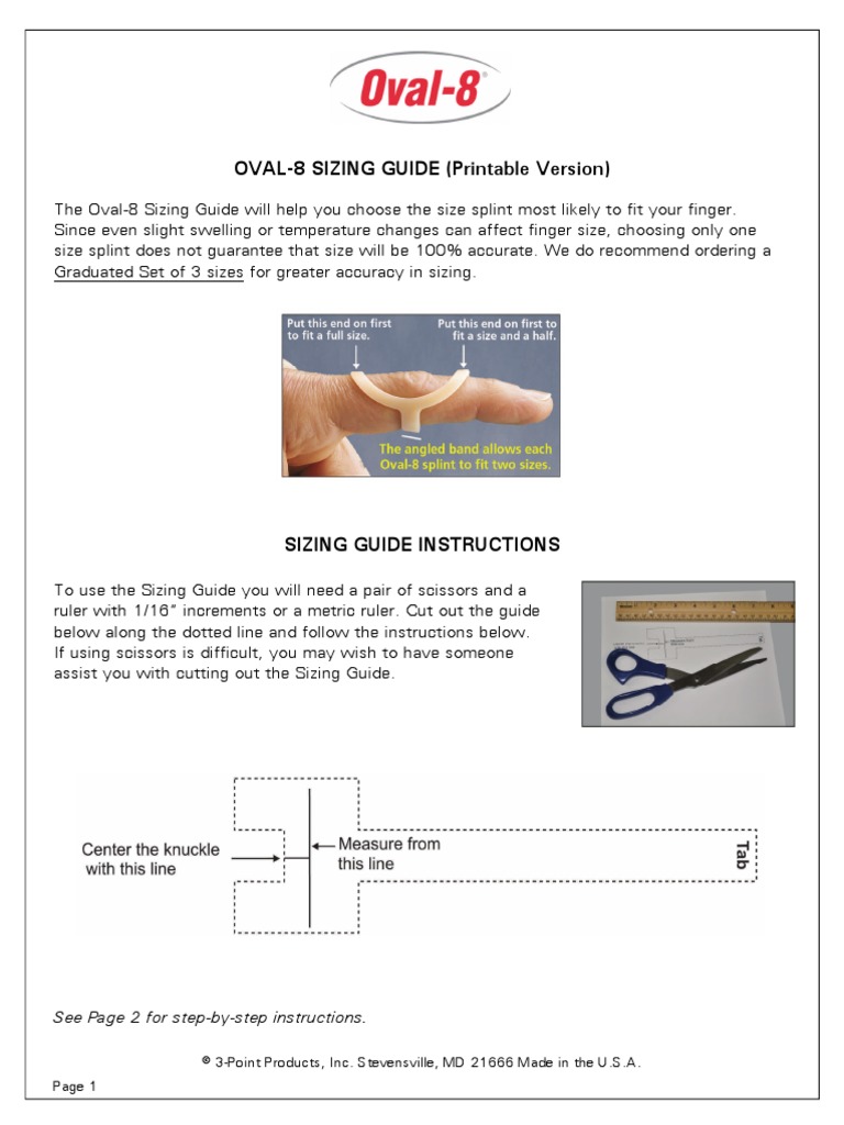 OVAL-8 SIZING GUIDE (Printable Version) : See Page 2 For Step-By-Step ...