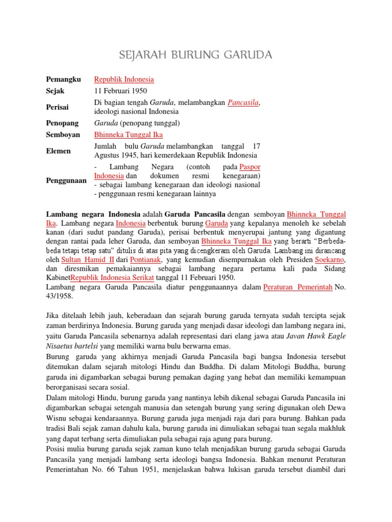 Sejarah Burung Garuda | PDF