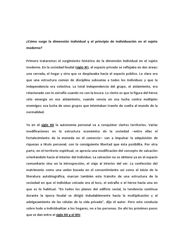 El Surgimiento Del Sujeto Moderno | PDF | Autor | Sociedad