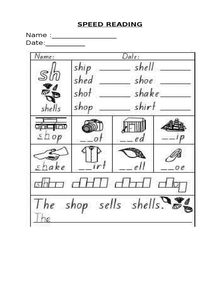 Speed Reading Practice Worksheets | PDF