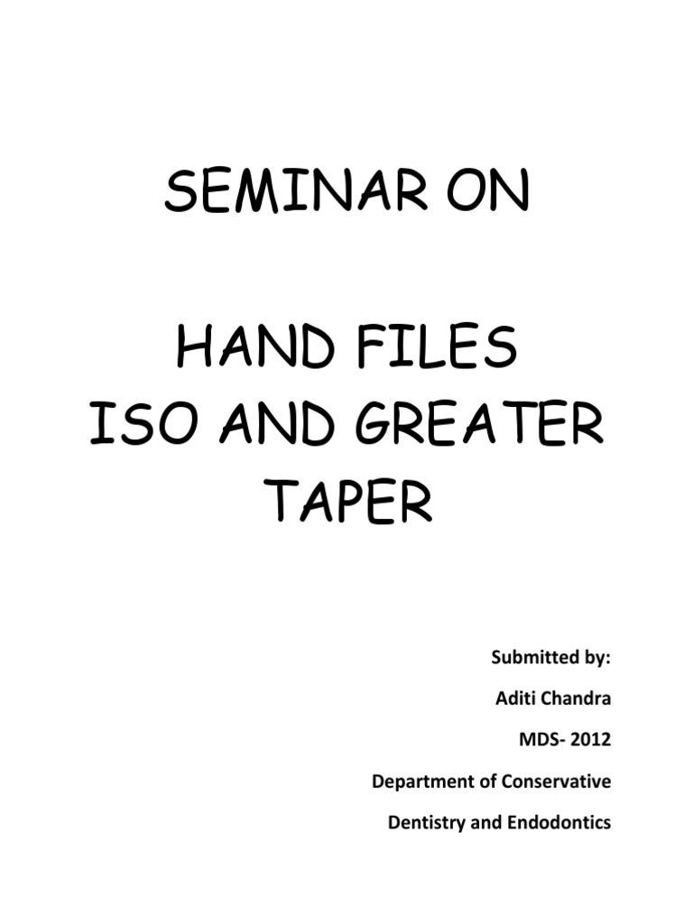 Hand Files (Iso and Greater Taper) | PDF | Wire | Nature