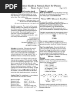 MCAT Prep Physics Equation Sheet | PDF | Lens (Optics) | Force