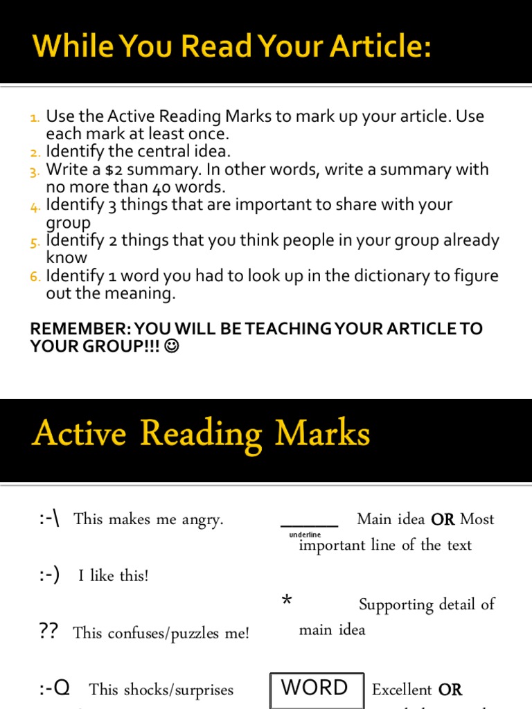 Active Reading and Summary Guide | PDF | Self-Improvement