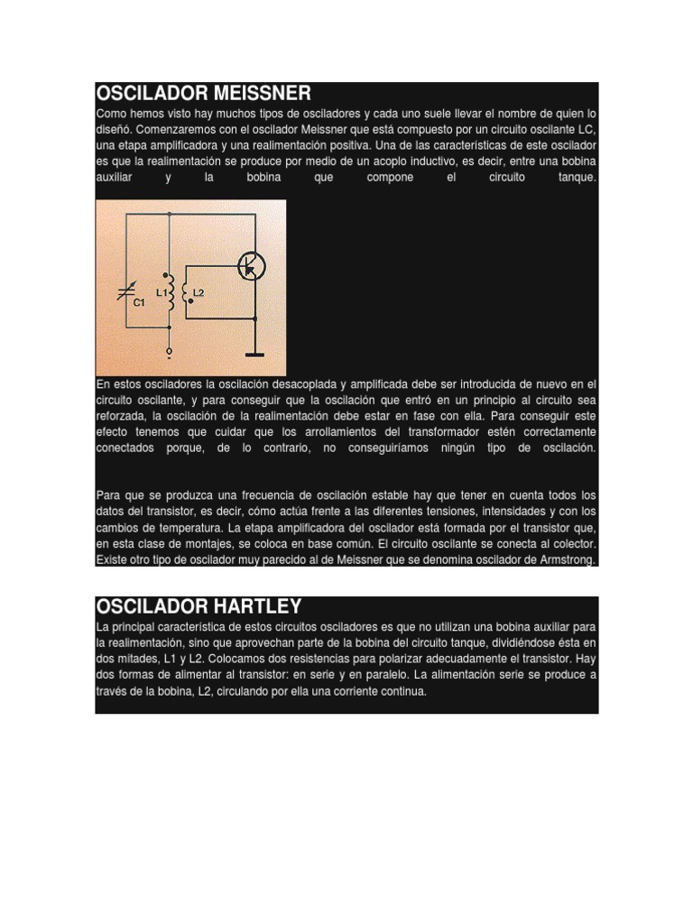 Oscilador Meissner | PDF | Inductor | Transistor