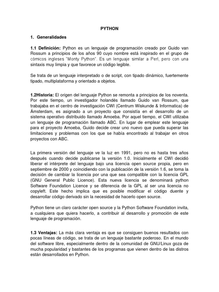 Manual PYTHON | PDF | Python (lenguaje de programación) | Lenguaje de programación