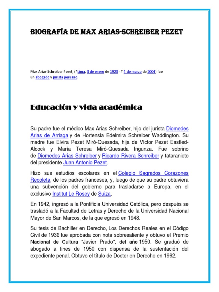 Biografia de Max Arias | Descargar gratis PDF | Perú | Educación avanzada