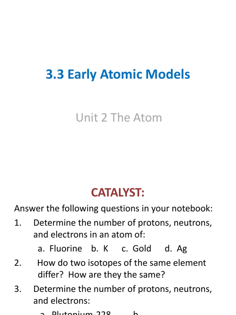 2 3 Atomic Models | PDF | Atoms | Atomic Physics