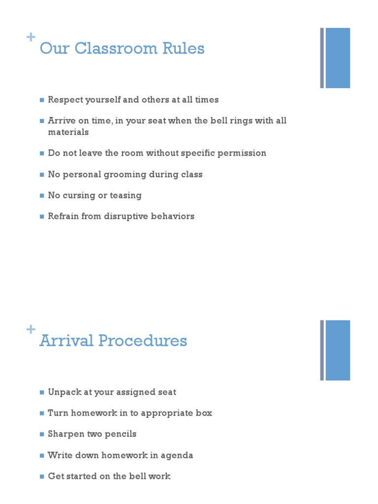 Class Rules and Procedures | PDF | Language Arts & Discipline