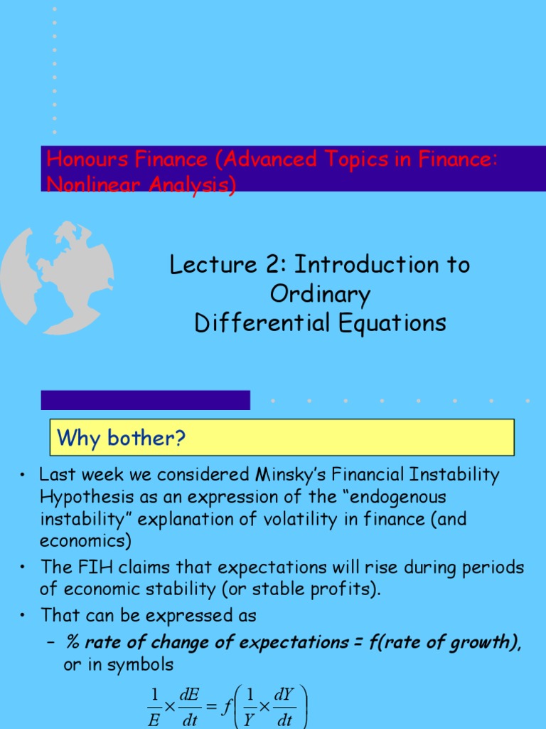 Lecture 2: Introduction To Ordinary Differential Equations | PDF | Mathematical Analysis | Analysis