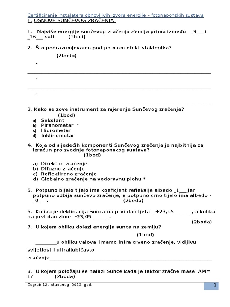 INSTALATERI Solarnih Sustava | PDF