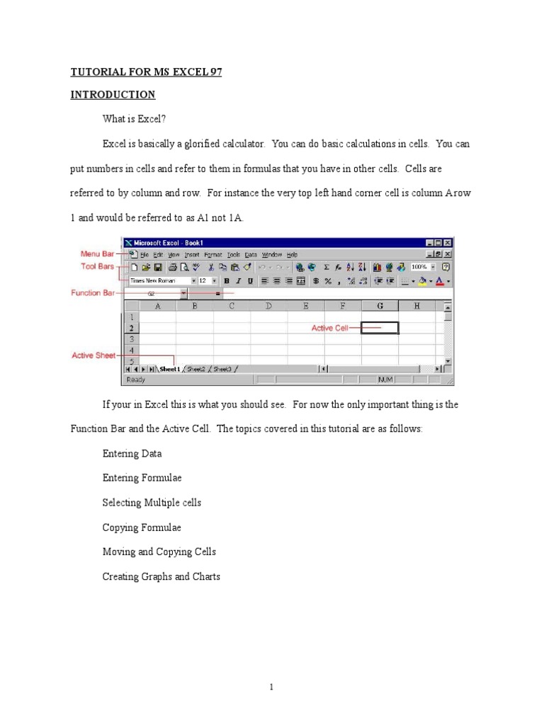 Excel Tutorial | PDF | Microsoft Excel | Spreadsheet