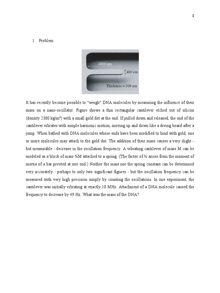 Physics Final Solution Pdf Dna Mass