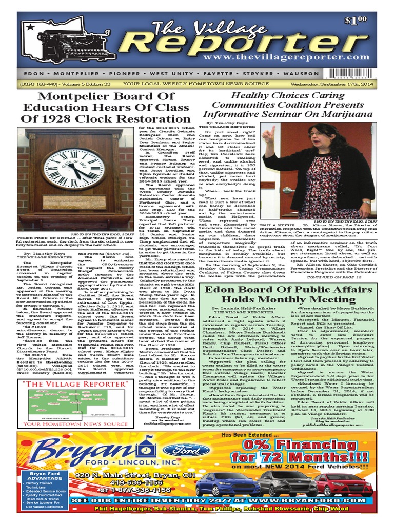 The Village Reporter - September 17th, 2014 | PDF | Newspapers ...