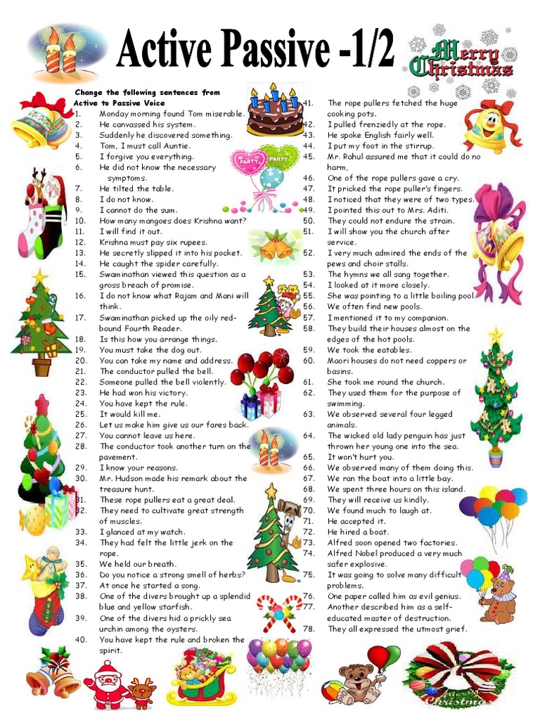 Change The Following Sentences From Active To Passive Voice | PDF