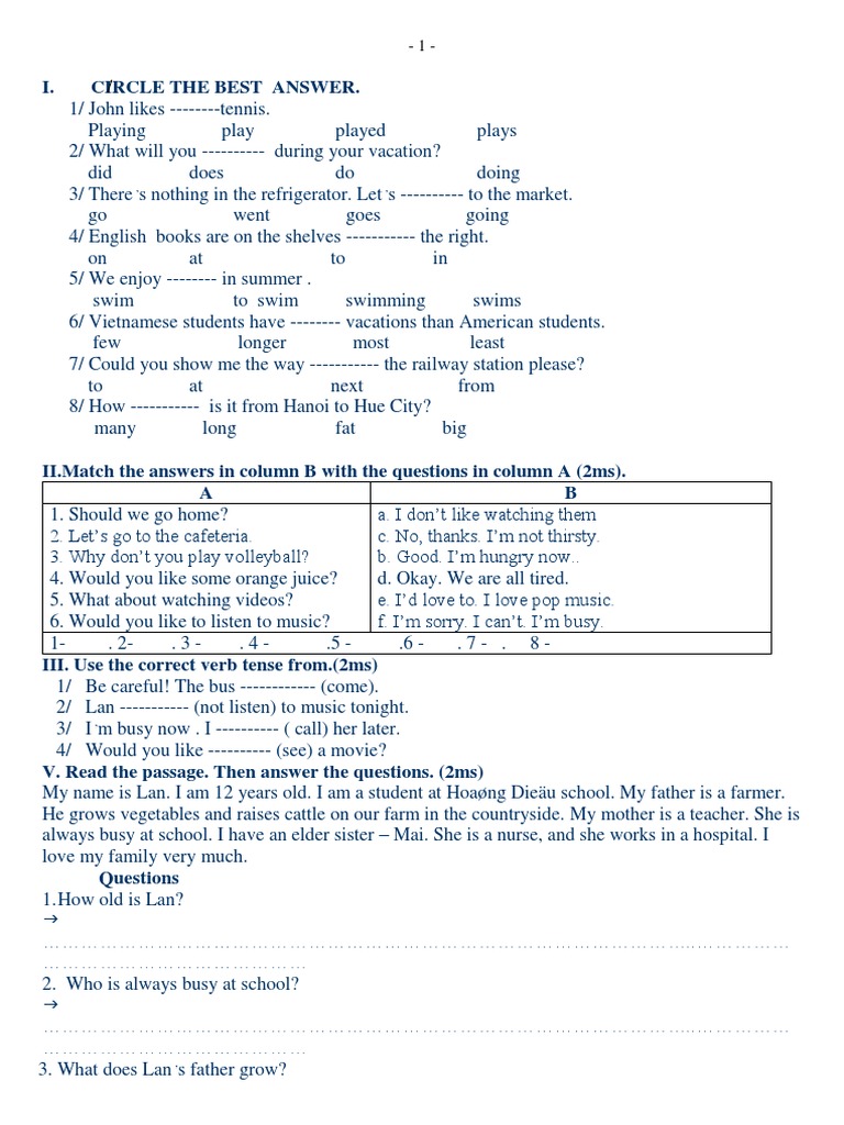 Circle The Best Answer | PDF