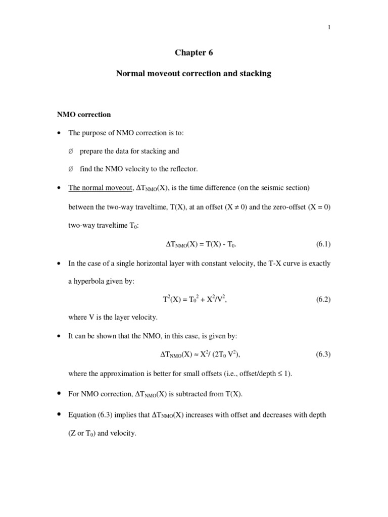 Geofisica - Normal Move Out Correction and Stacking | PDF