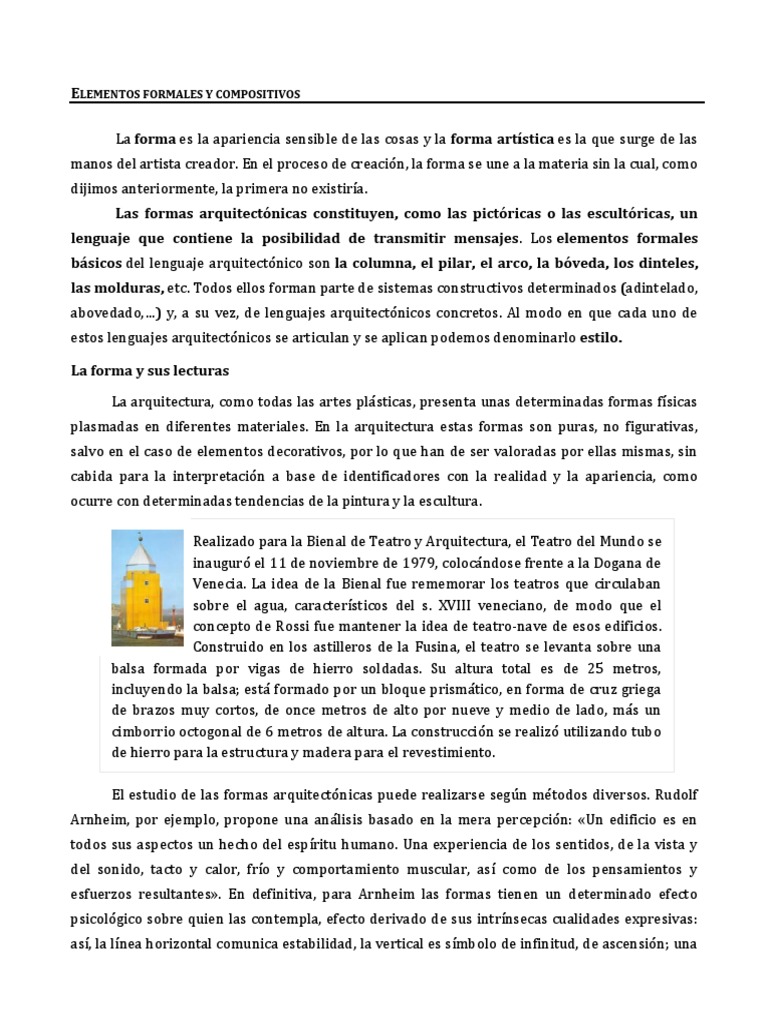 Elementos Formales y Compositivos | PDF | Columna | Escultura