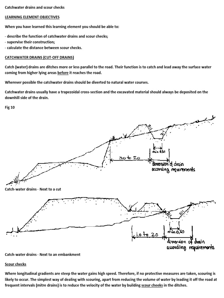 Catchwater Drains and Scour Checks | PDF