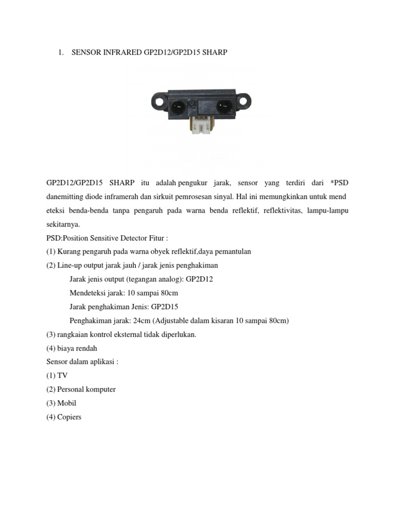Sensor Infrared Gp2d12 | PDF