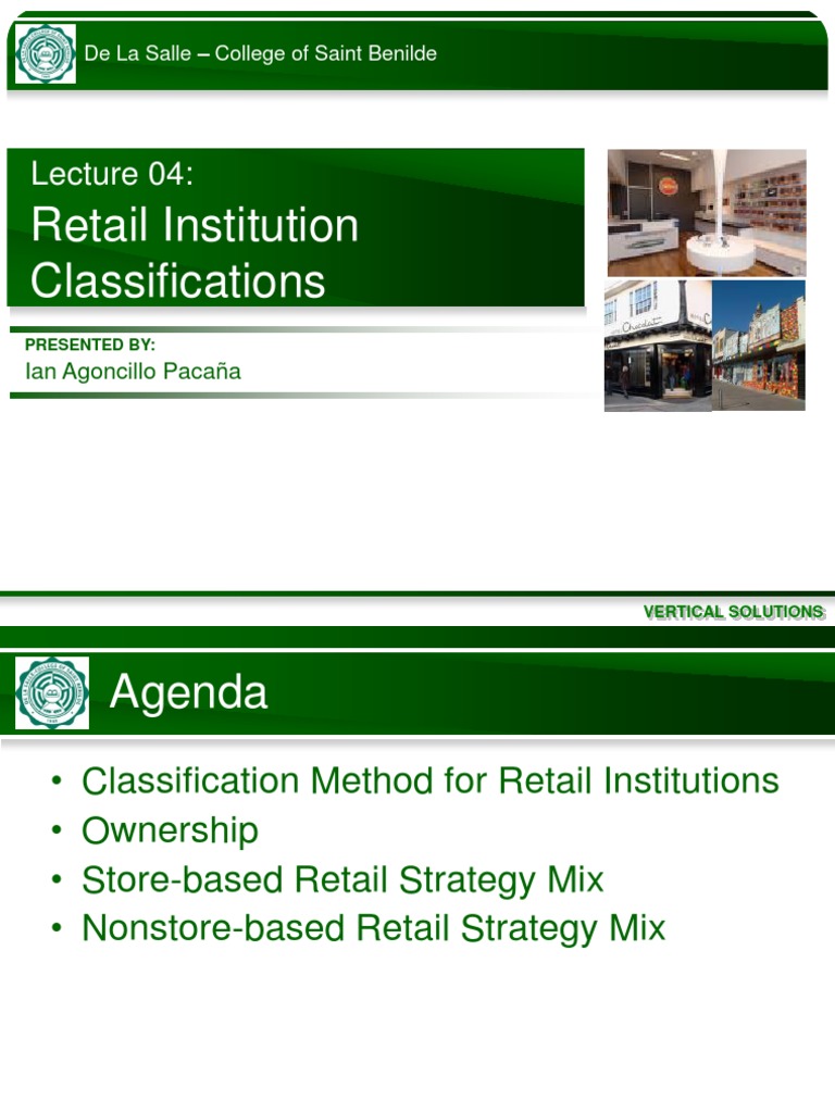 Lecture 4 Retail Institution Classification 1223702044678686 8 | PDF ...