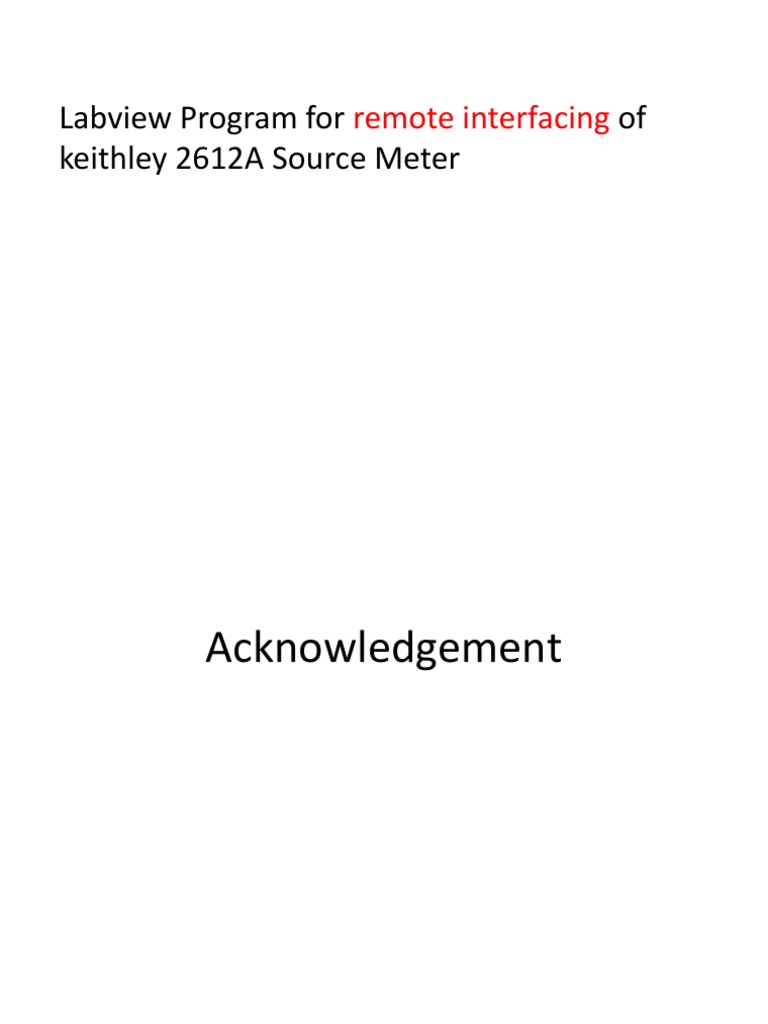 Labview Program To Control Keithley 2612A | PDF | Scripting Language ...