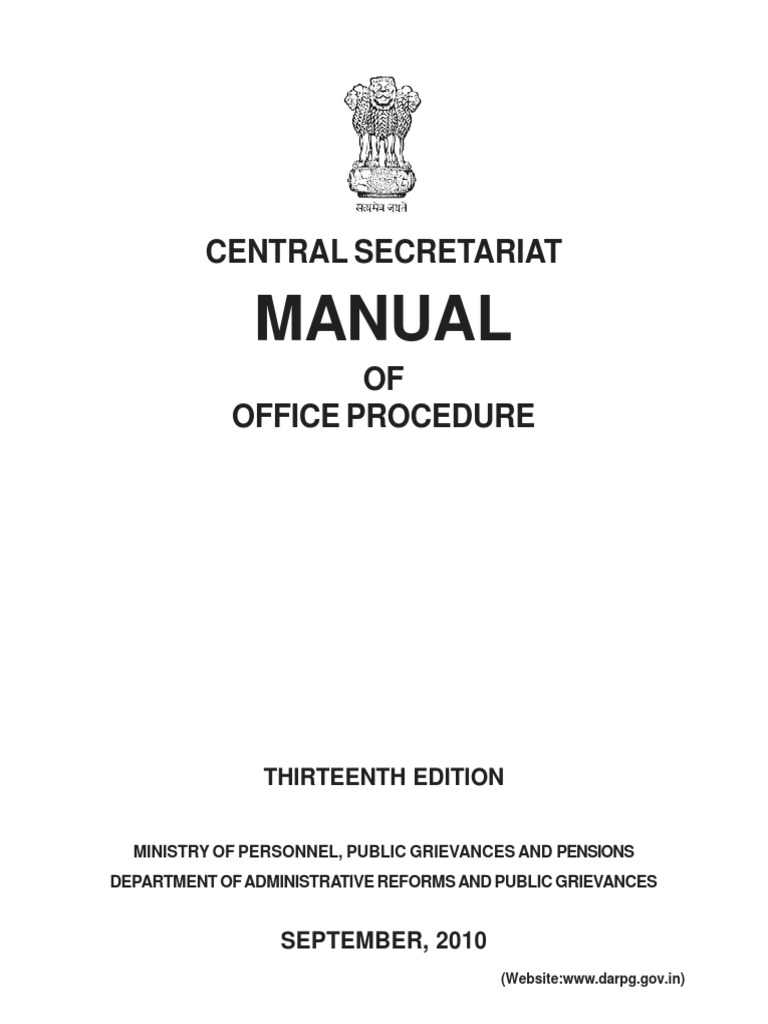 Manual of Office Procedure | PDF | Cabinet (Government) | Government Of ...