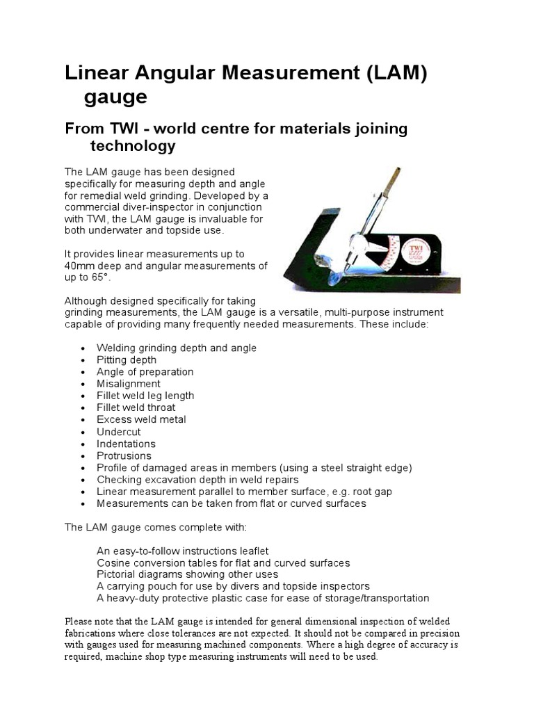 (Lam) Linear&Angular Measurement Gauge | PDF | Technology & Engineering