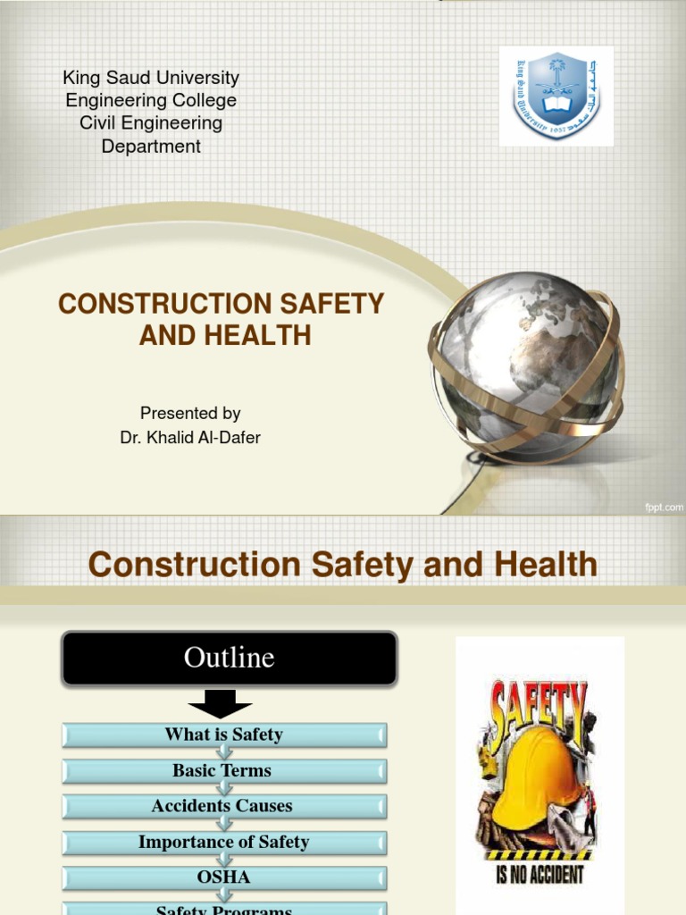 Construction Safety Lecture 1 | PDF | Occupational Safety And Health ...