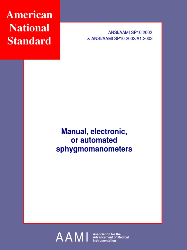AAMI | PDF | Pressure Measurement | International Electrotechnical ...