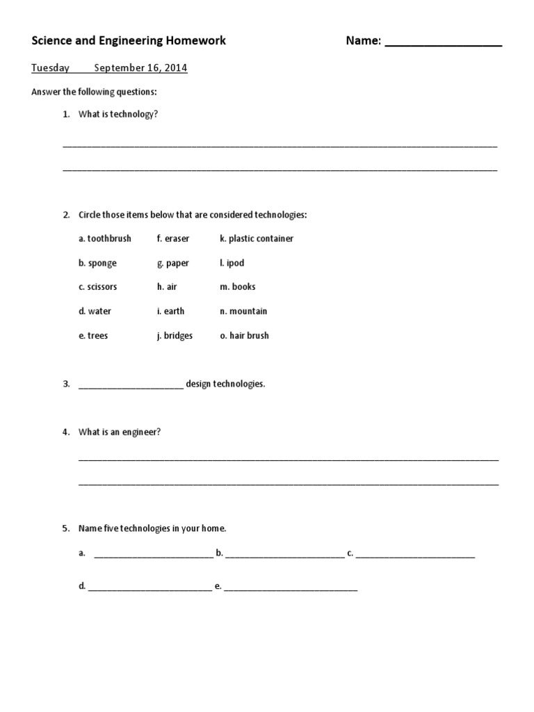 Science and Engineering Homework Guide | PDF