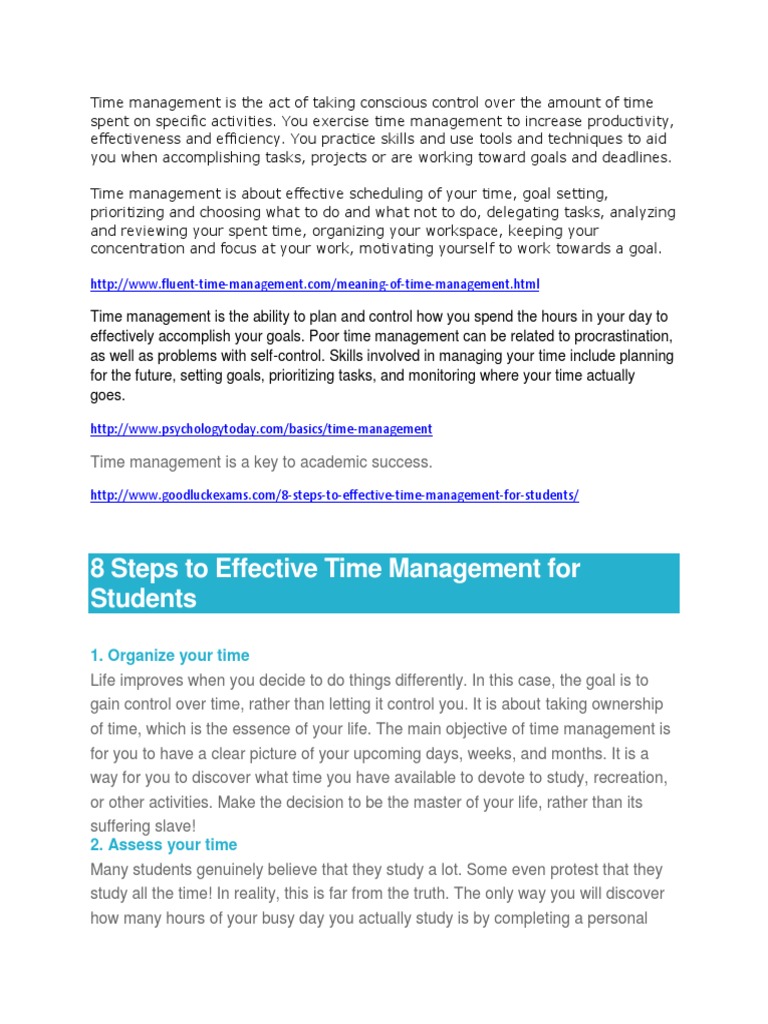 Time Management | PDF | Time Management | Professional Skills