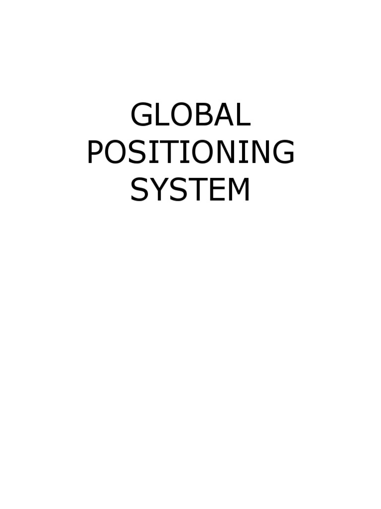 Global Positioning System | PDF | Global Positioning System | Surveying