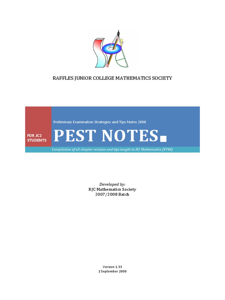PEST NOTES 2008 Final Full v1.33 | PDF | Function (Mathematics) | Equations