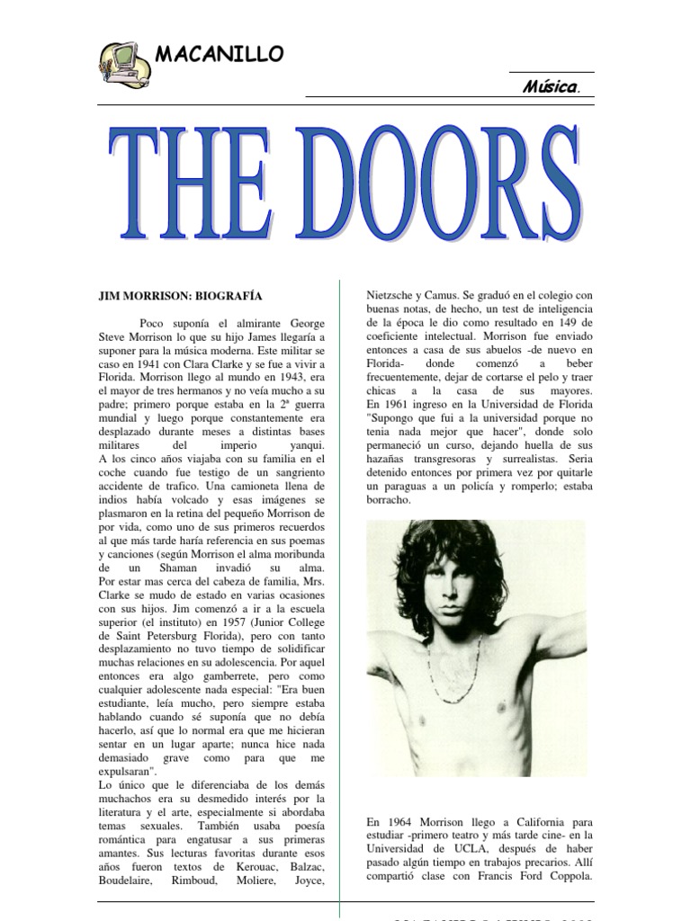 the doors - jim morrison - biography - biografía | PDF