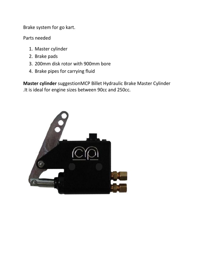 Brake System for Go Kart
