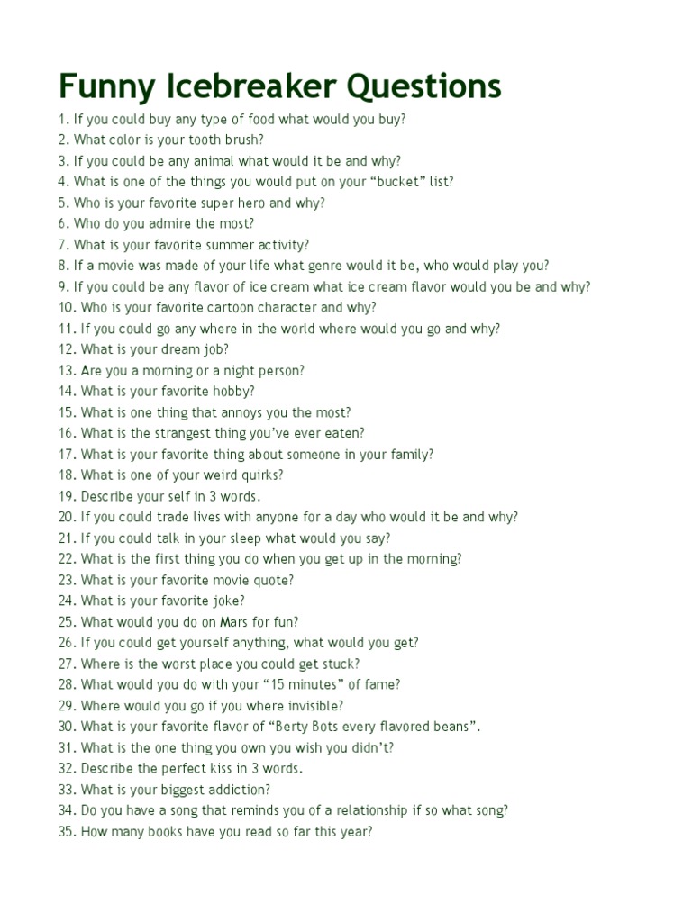 100 Funny Questions | PDF