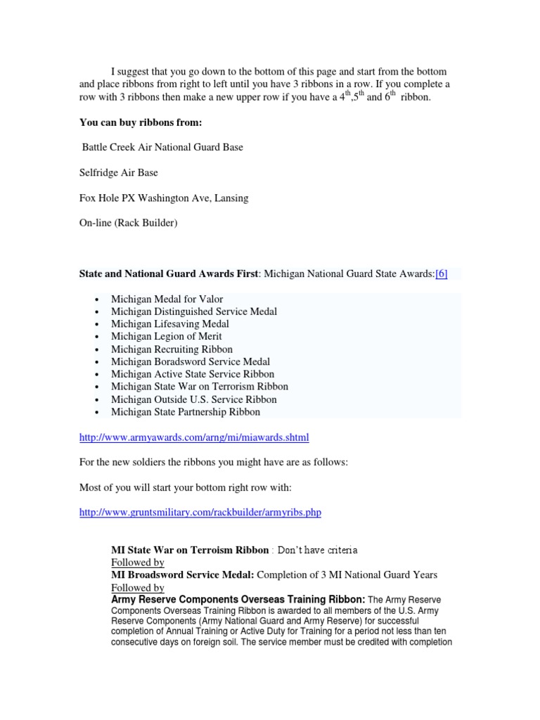 You Can Buy Ribbons From:: Army Reserve Components Overseas Training ...