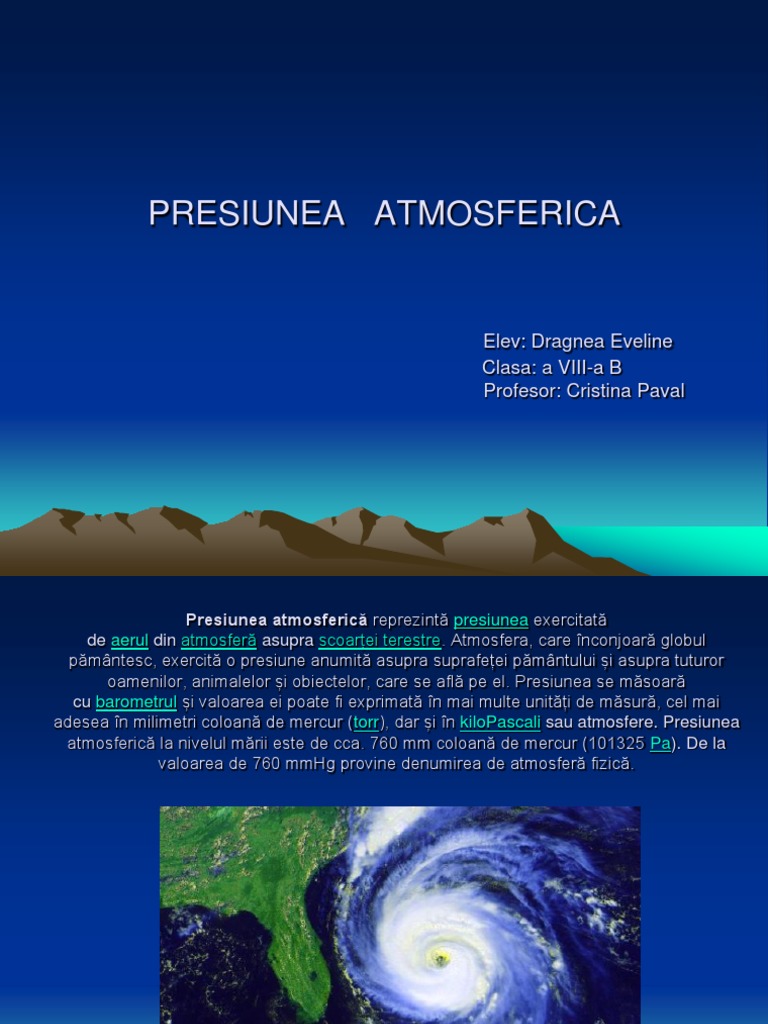 PRESIUNEA ATMOSFERICA