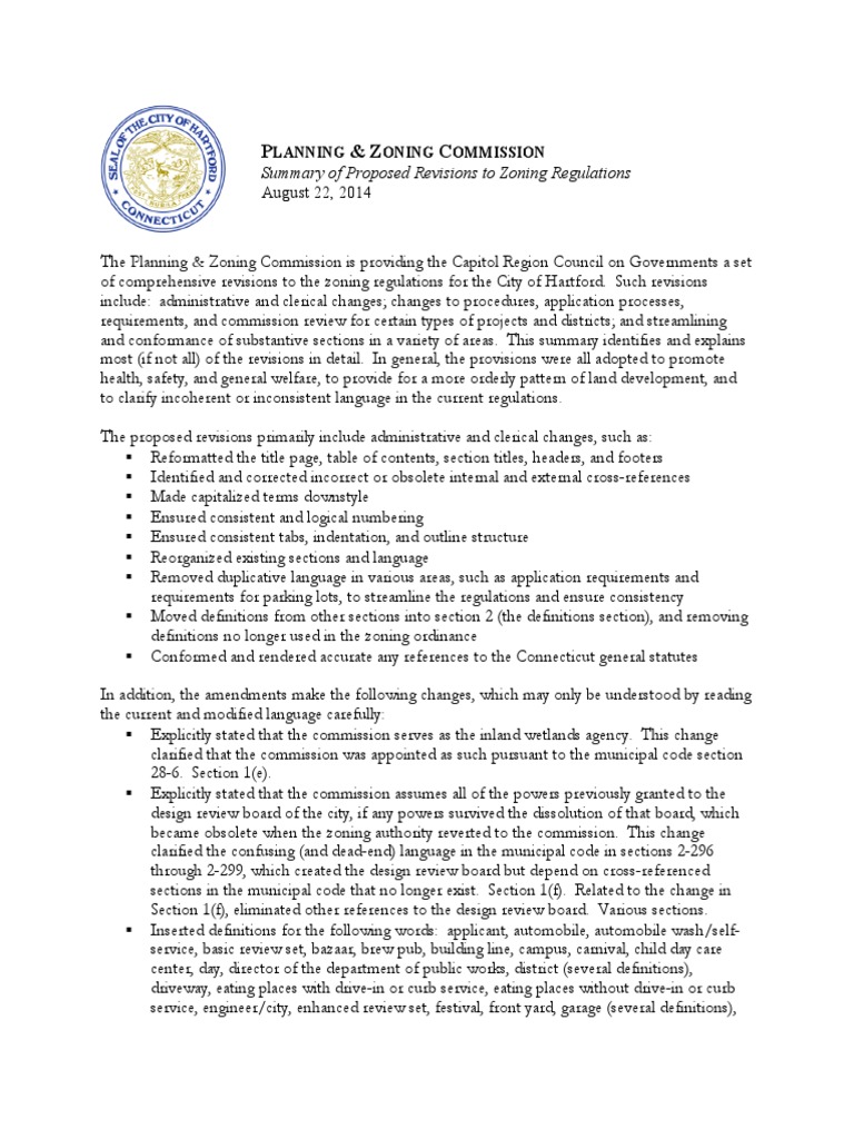 Zoning Regulations Description | PDF | Zoning | State Law (United States)